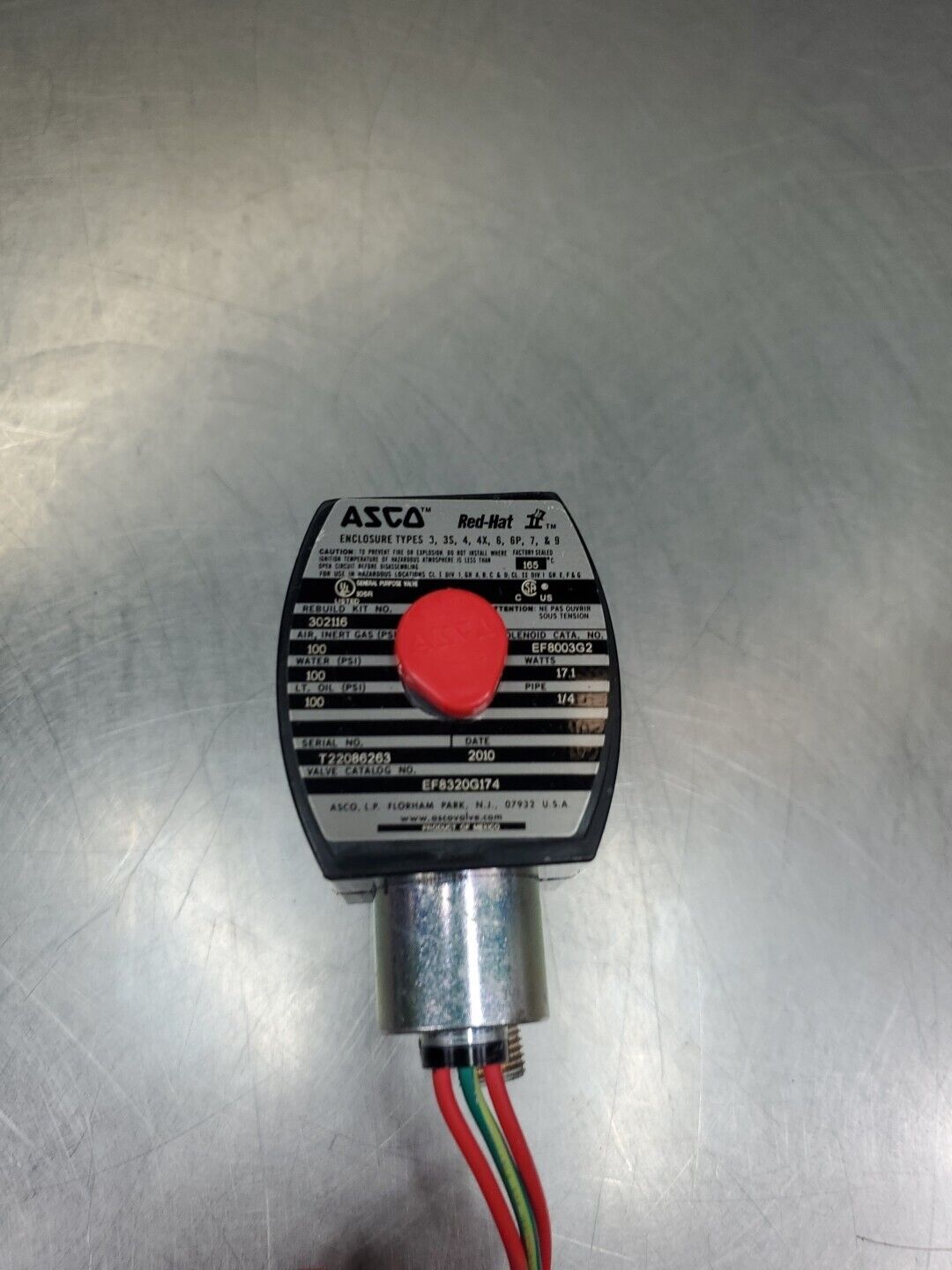 ASCO EF8320G174 Red-Hat Solenoid Valve. 6E-8 – Palmetto Automation Inc.