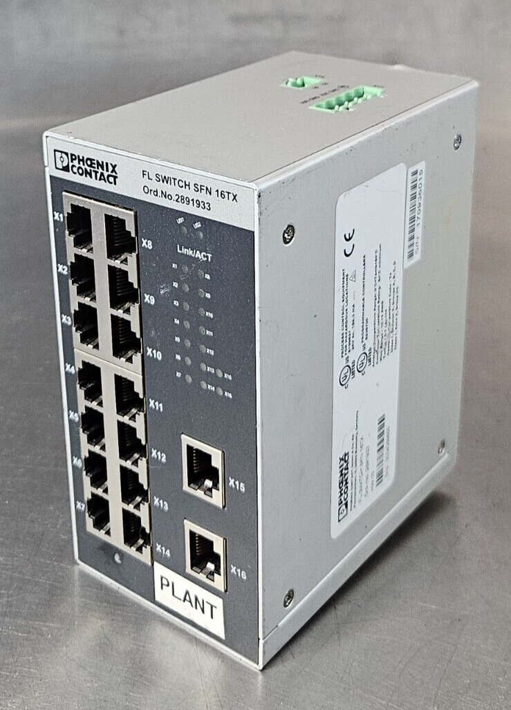 PHOENIX CONTACT FL SWITCH SFN 16TX Industrial Ethernet Switch (BIN533) – Palmetto Automation Inc.