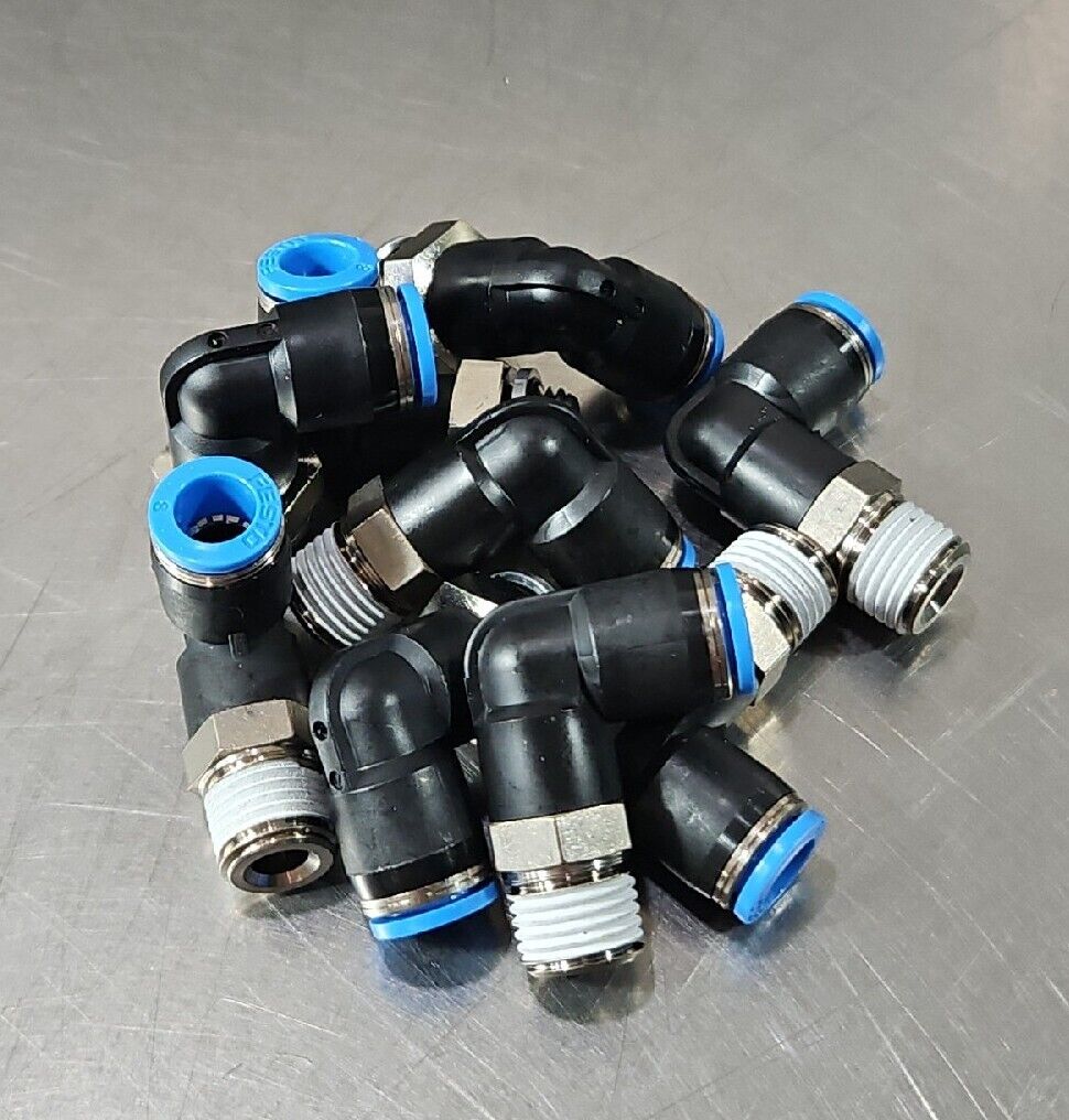 Festo 8mm x 3/8" NPT Elbow Fitting 90° - Lot of 9. Loc 6D-10 – Palmetto Automation Inc.