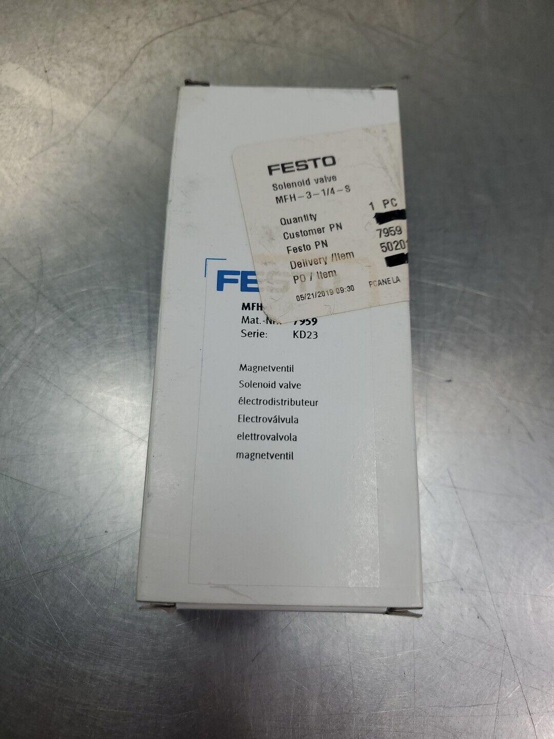 FESTO MFH-3-1/4-S (7959) Solenoid Valve. 6B-8 – Palmetto Automation Inc.
