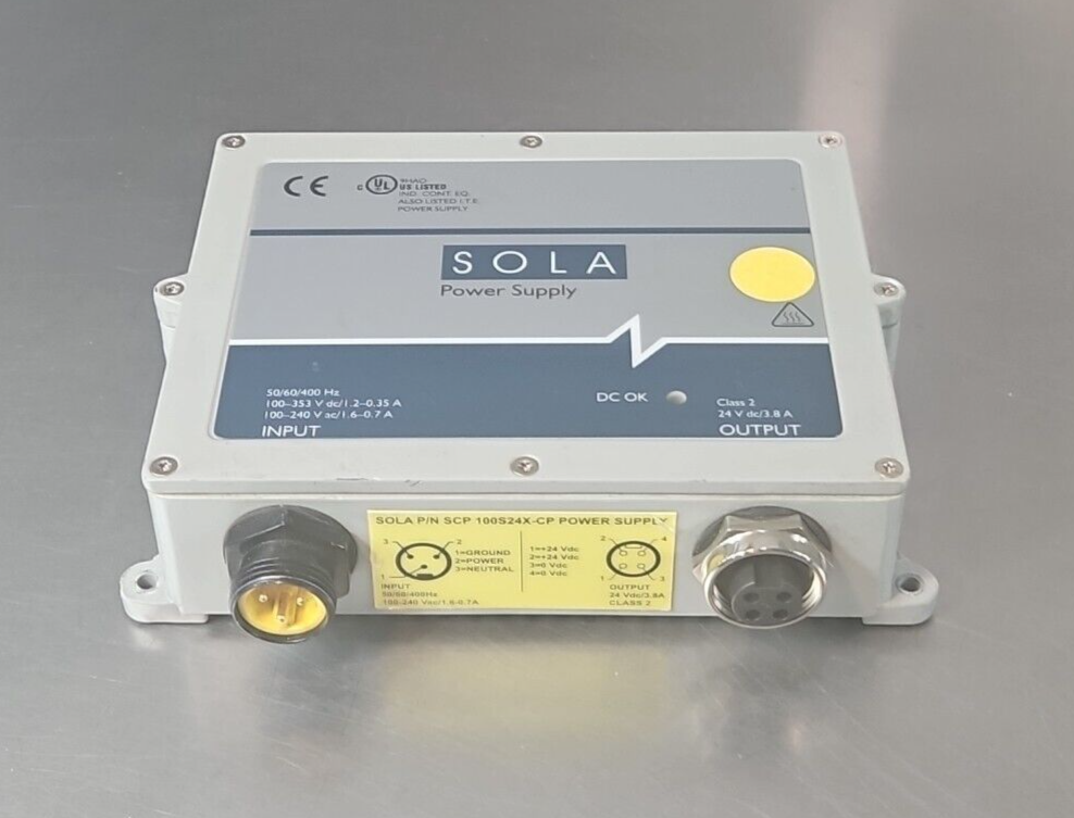 SOLA SCP 100S24X-CP Power Supply Class 2, 24Vdc 3.8A Output (BIN2.3.3 ...