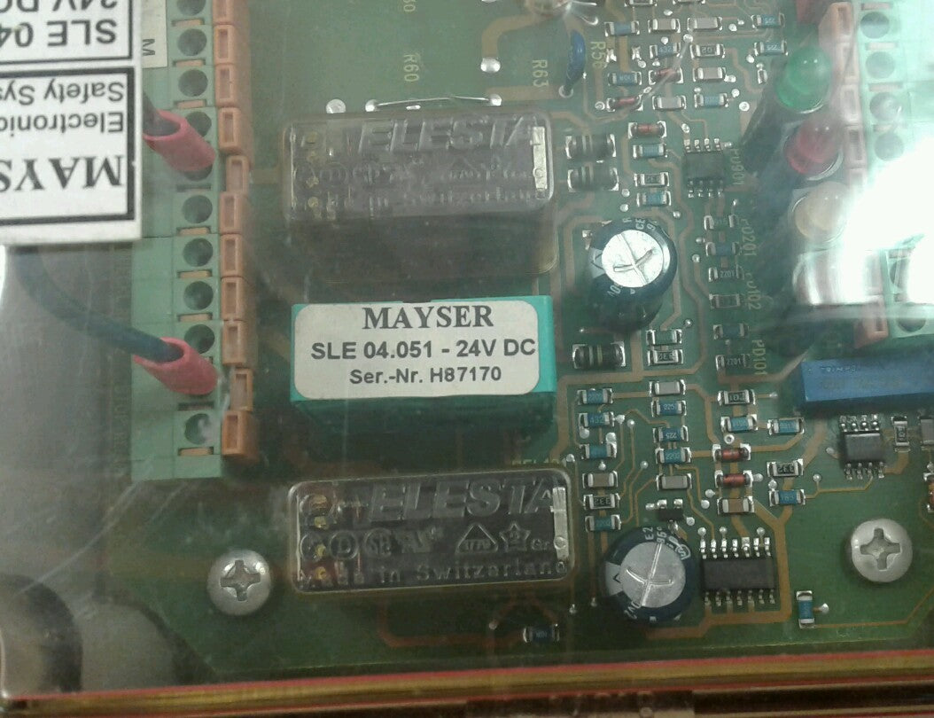 Mayser Safety Control Unit Board/Card W/Enclosure, SLE 04-051, 24VDC 5 ...