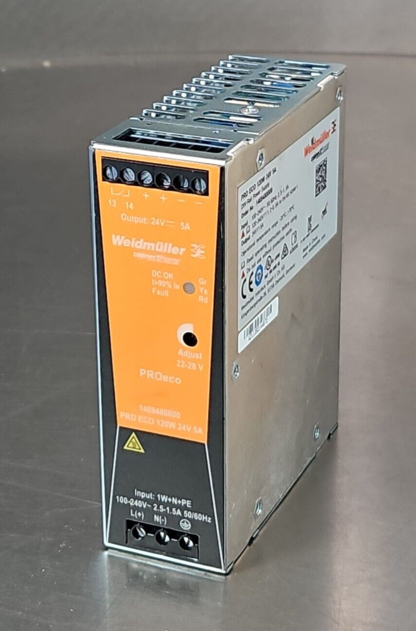 Weiddmuller 1469480000 PRO ECO 120 W 24 V 5 A DIN Power supply (BIN2.3 ...