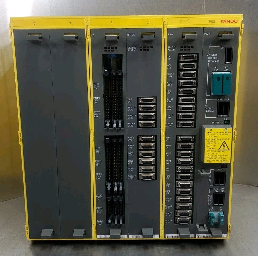 FANUC A16B PSU PLC RACK w/4 Modules **SEE DESCRIPTION** 1E-47 ...
