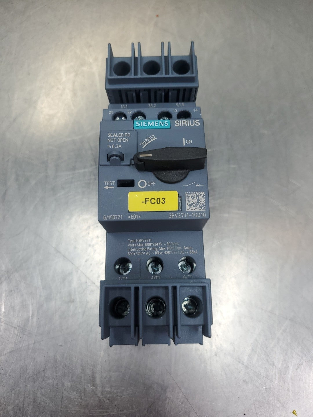 Siemens 3RV2711-1GD10 SIRIUS Circuit Breaker, 50A. 4C-51 – Palmetto ...
