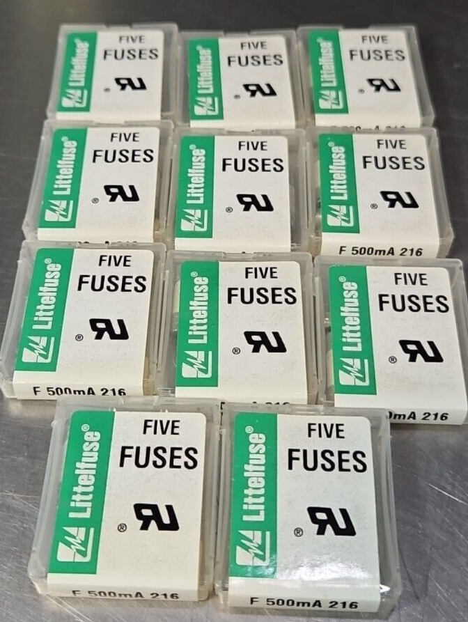 Littlefuse F500mA 216 Five Fuses (LOT OF 53) loc4D20 – Palmetto ...