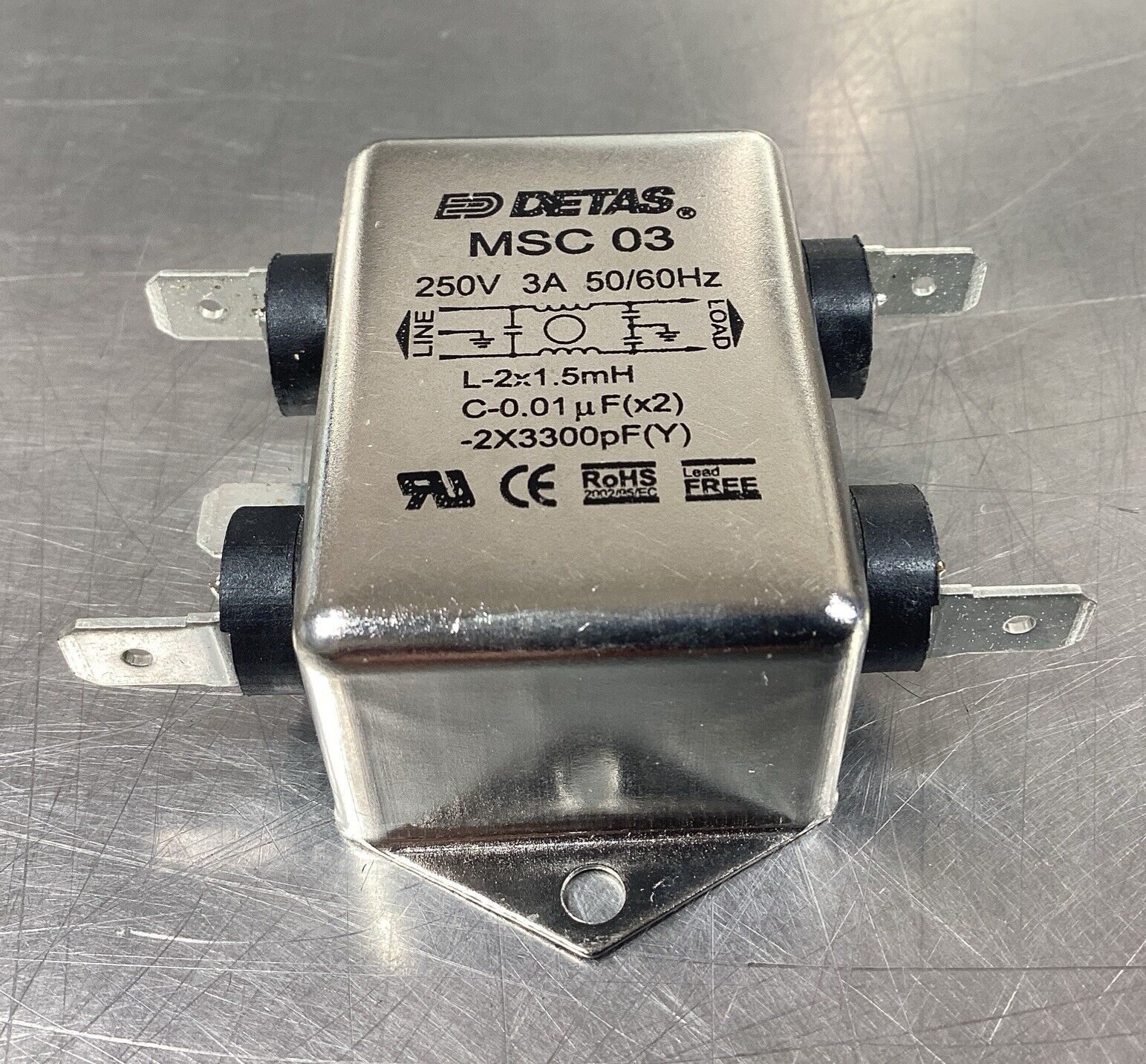 DETAS Power Line Filter 250V 3A 50/60Hz 4D-28 – Palmetto Automation Inc.