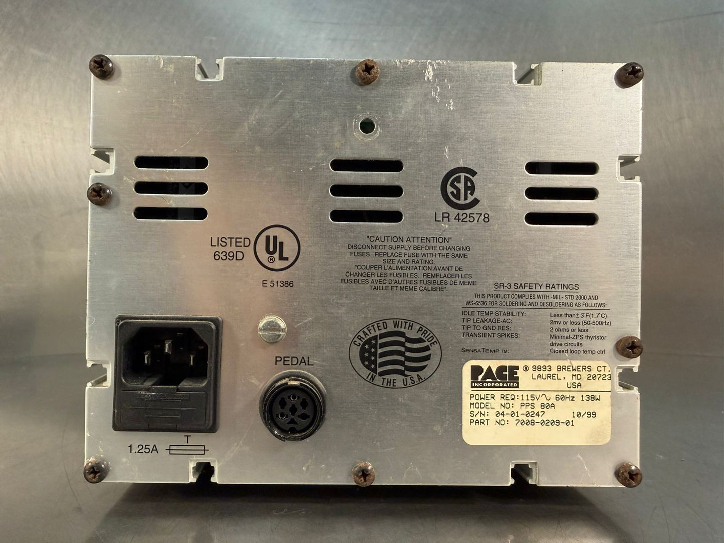 Pace Mbt PPS-80A SensaTemp 7008-0209-01 Sr-3 Safety Rating (8.3.6 ...