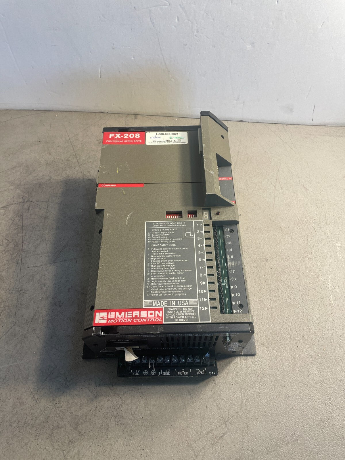 Emerson FX-208 Motion Control Positioning Servo Drive W/PCM Controller ...