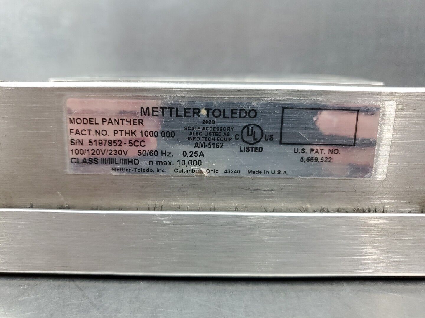 Mettler Toledo PANTHER PLUS PTHK 1000 000 Scale Module. 2A – Palmetto ...