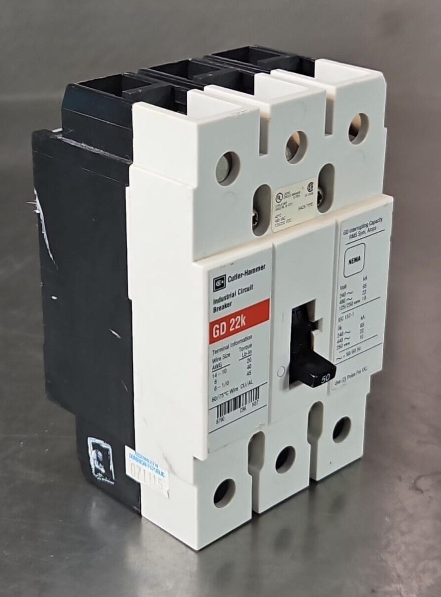 Eaton GD22k Circuit Breaker 480VAC 125/250 VDC (BIN332) – Palmetto ...