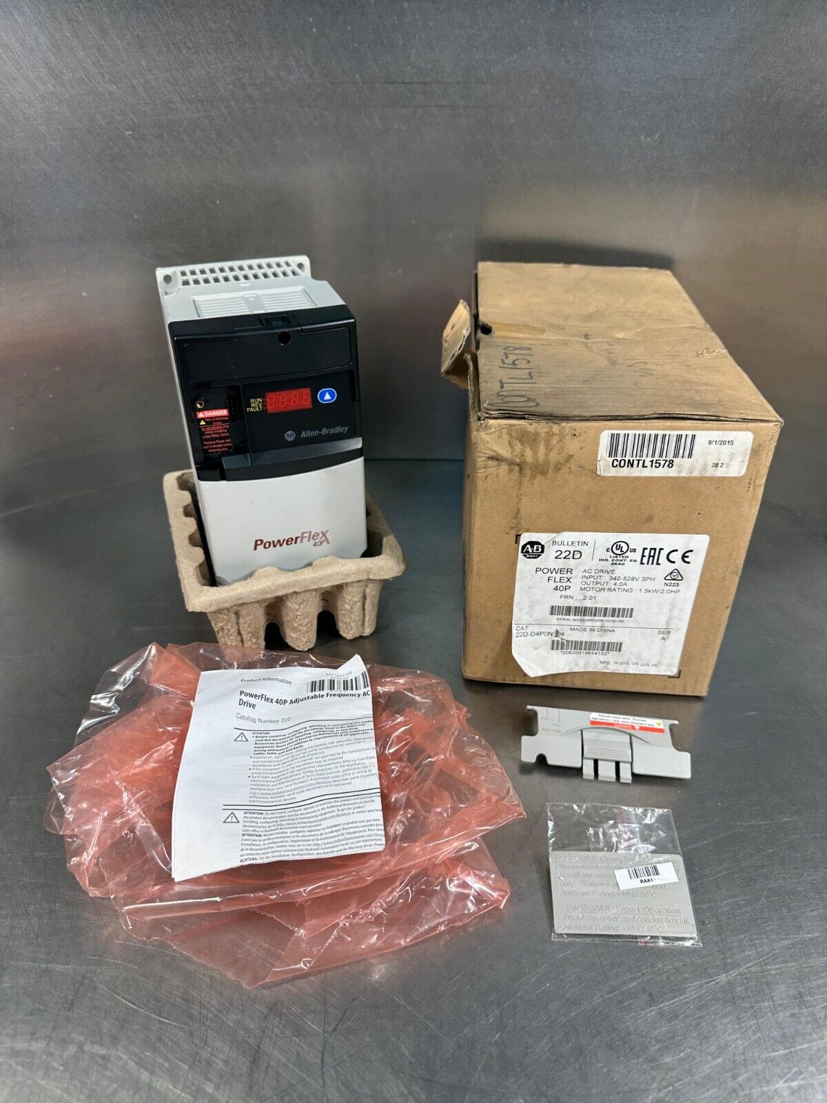 Allen Bradley 22D-D4P0N104 PowerFlex 40P AC Drive 3ph (1C-01 ...