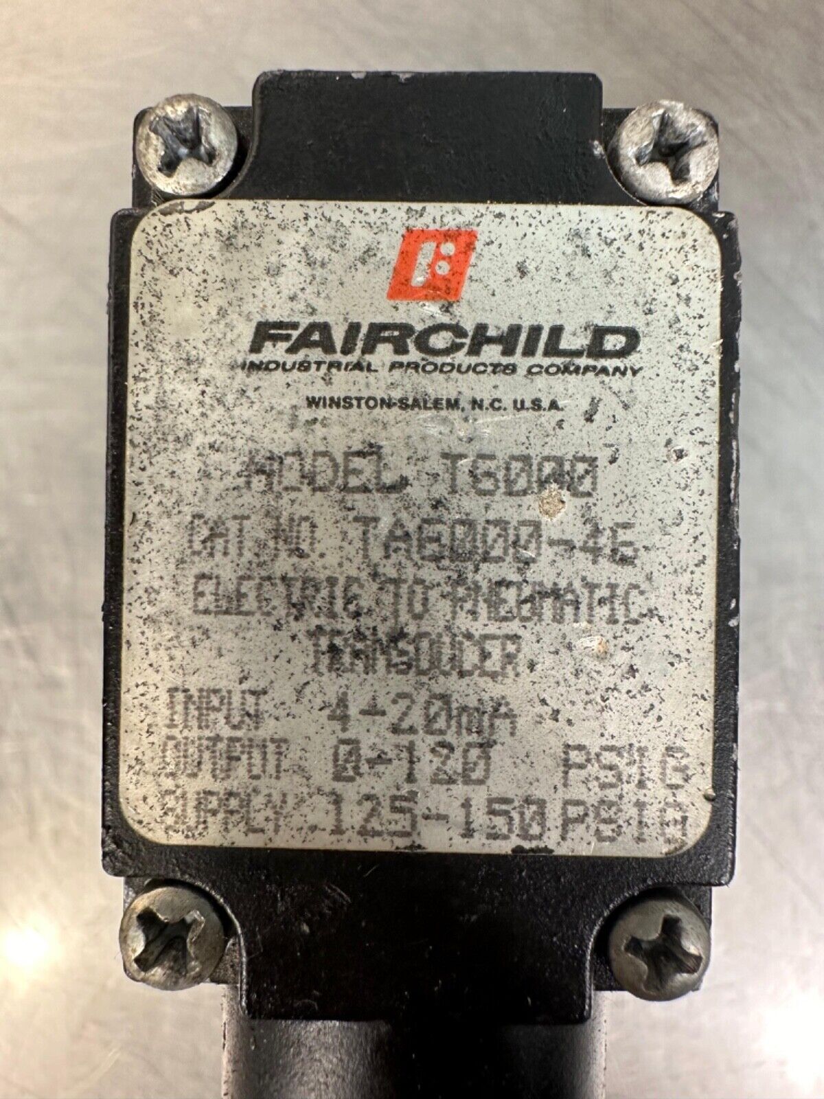 Fairchild Pneumatic Transducer T-6000 TA6000-46 Supply 125-150 PSI (6E – Palmetto Automation Inc.