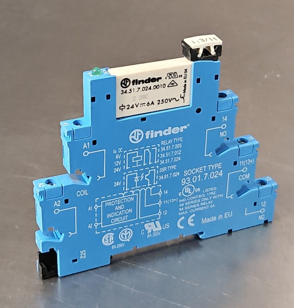 FINDER 93.01.7.024 RELAY SOCKET w/ 24V/6A RELAY. 3C-17 – Palmetto ...