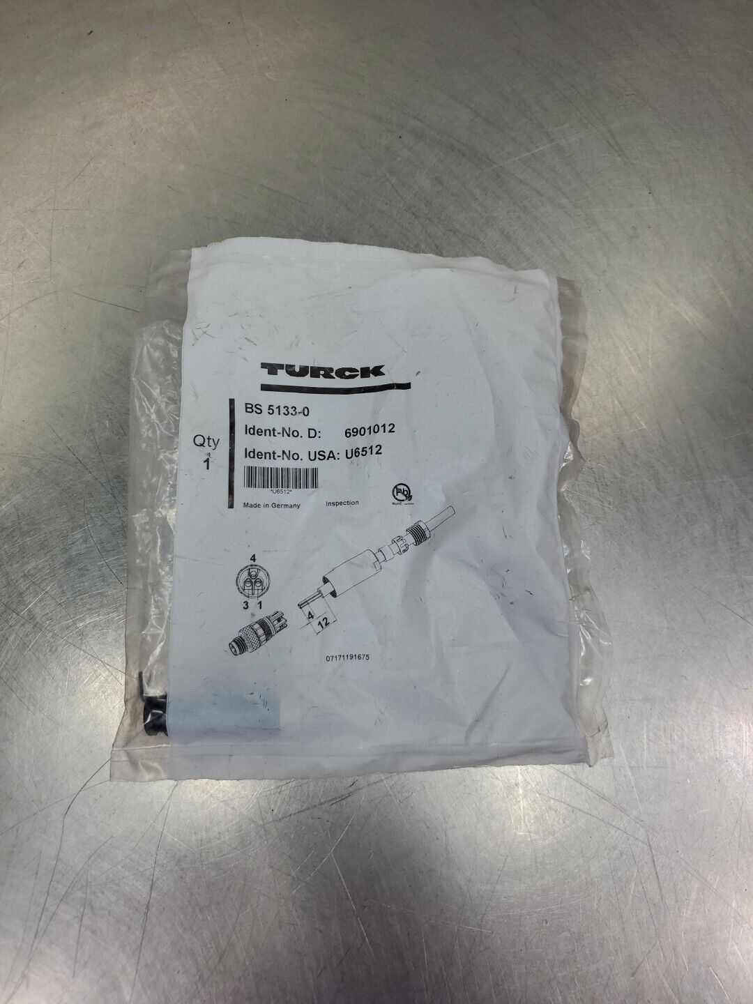 Turck BS 5133-0 Field Wireable Connector Male M8 3-Position. 5B-4/7 ...