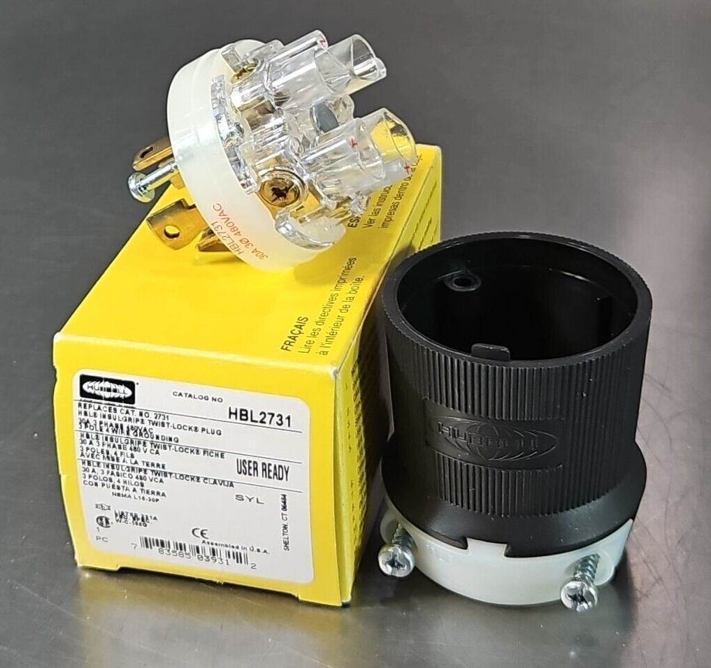 Hubbell HBL2731 Twist-Lock Plug 3 Poles 480VAC loc4C40 – Palmetto ...