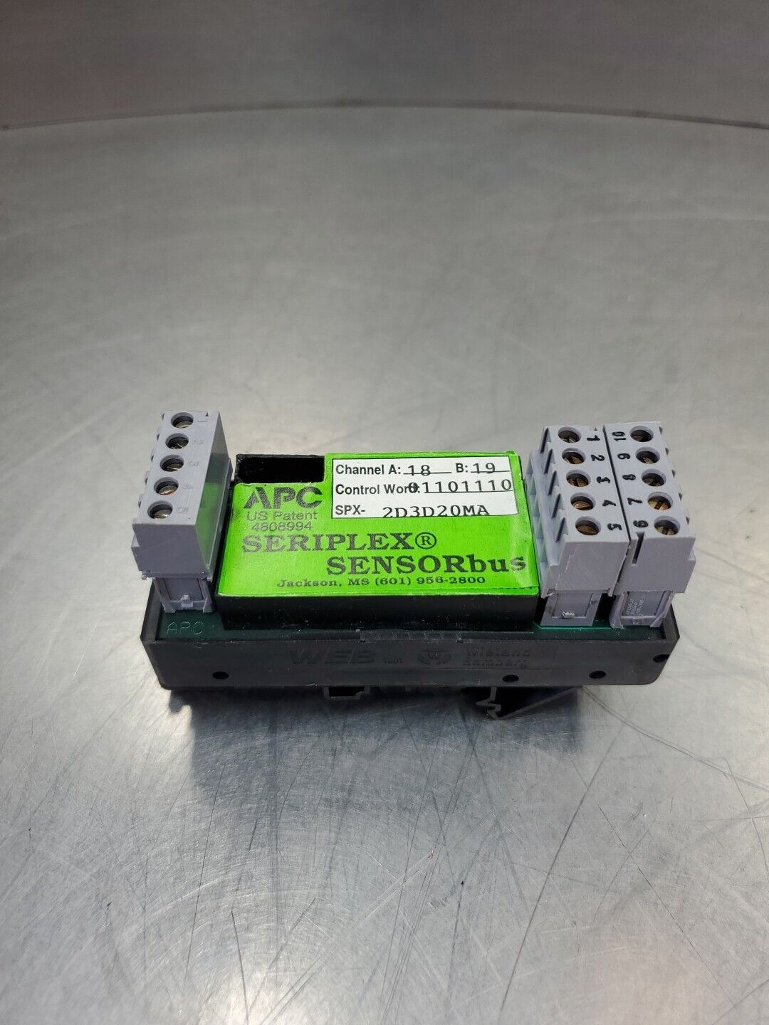 APC SPX-2D3D20MA SERIPLEX SENSORbus I/O Module Control Bus. 4E-35 ...