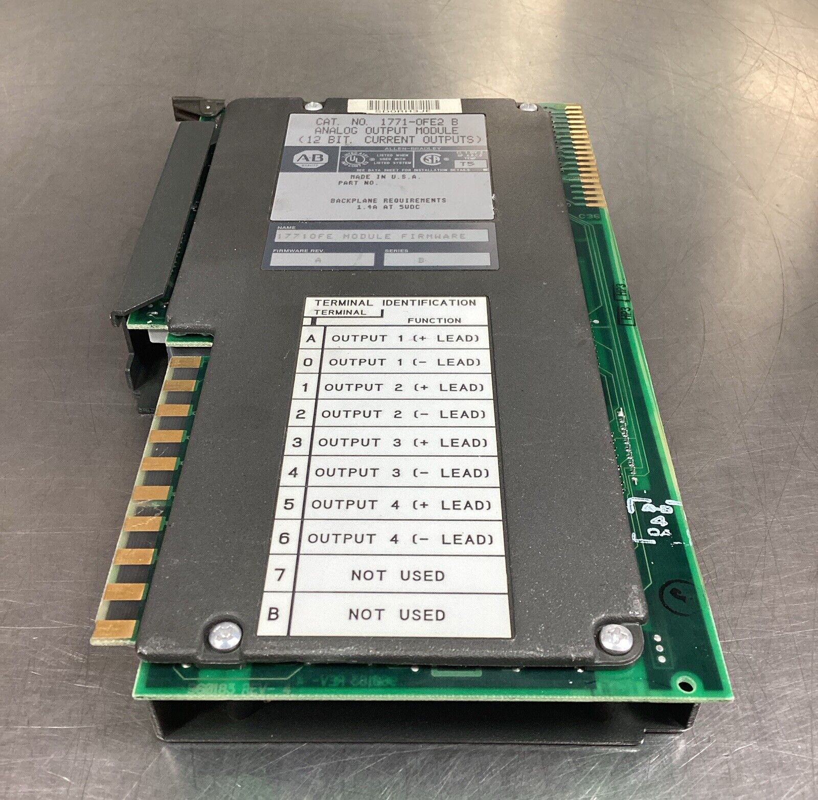 ALLEN BRADLEY 1771-OFE2 /B ANALOG OUTPUT MODULE (12 BIT) Rev.A 3C-34 ...