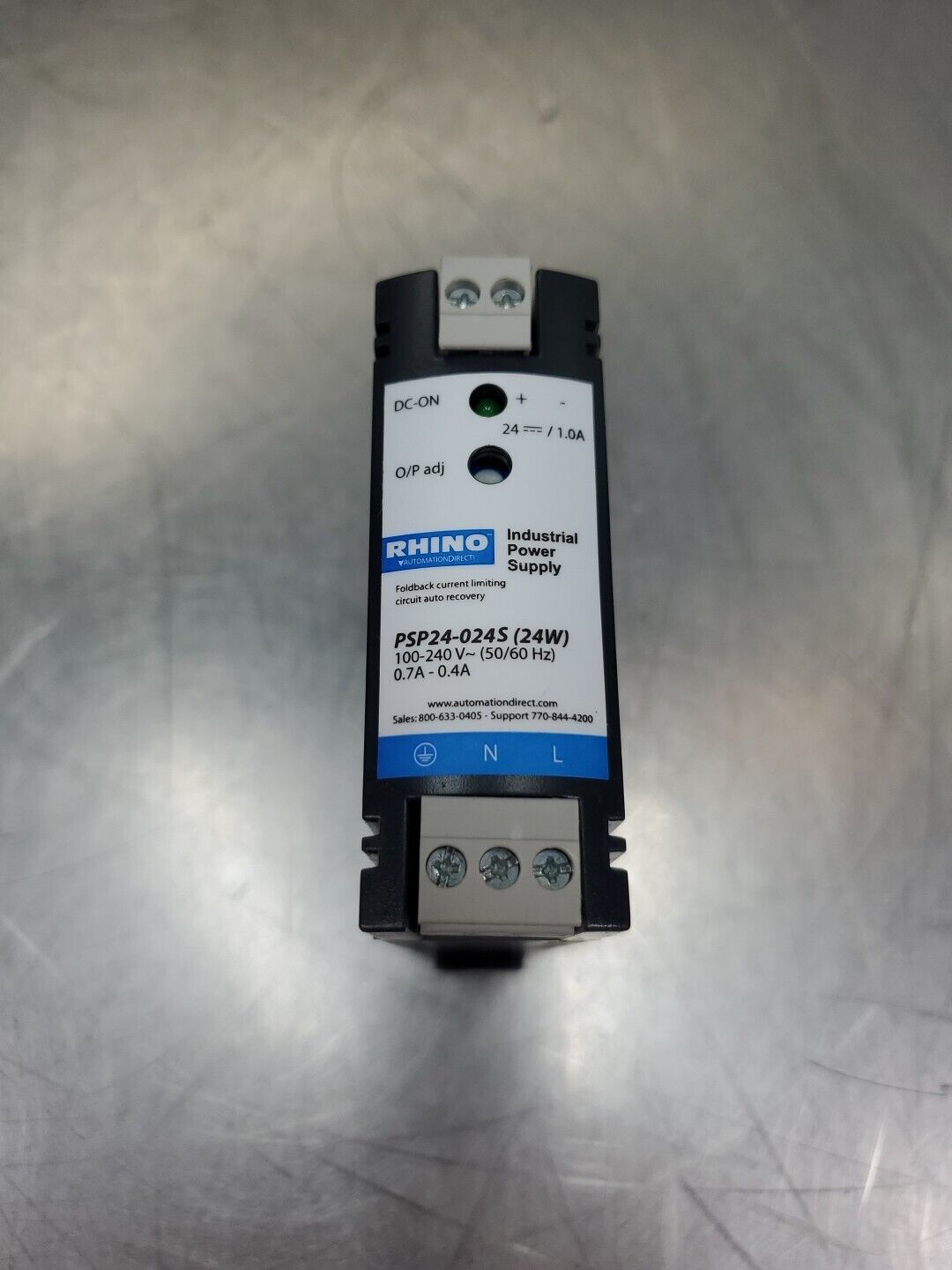 RHINO (Automation Direct) PSP24-024S Industrial Power Supply, 24VDC 1A ...