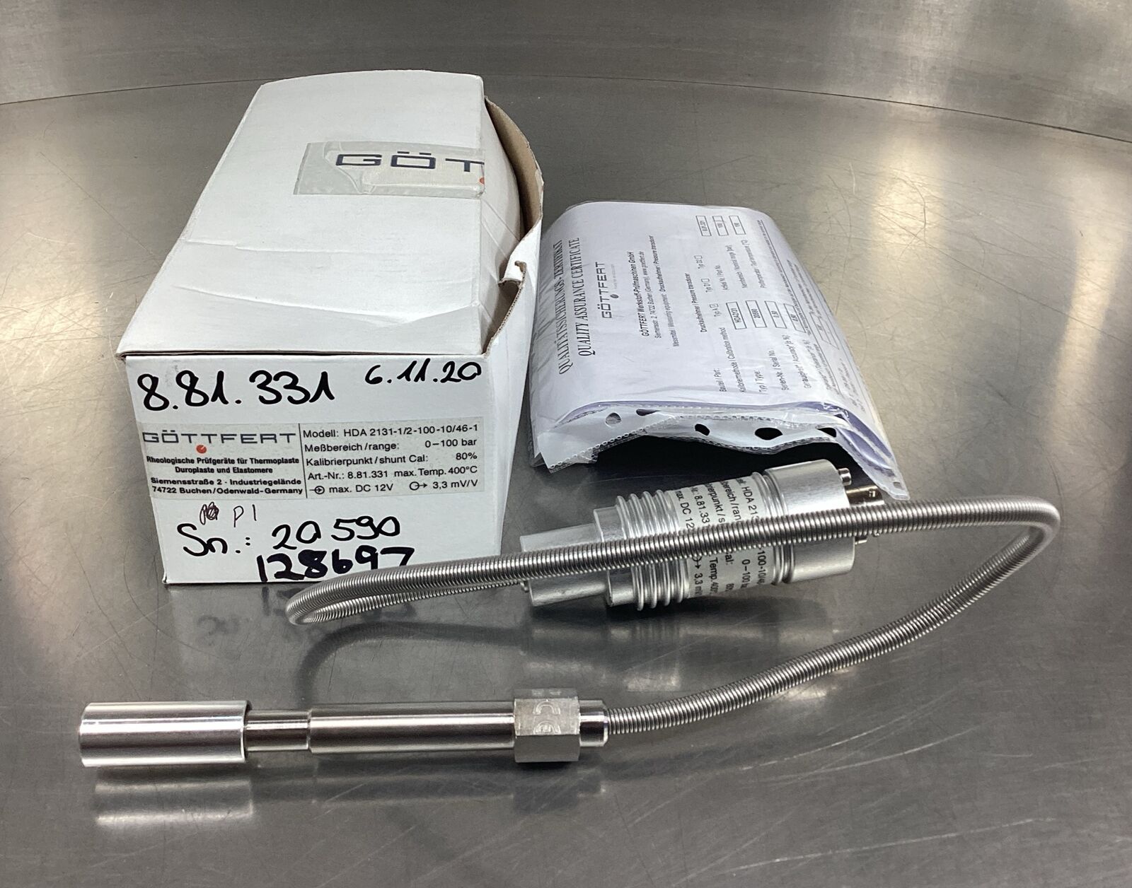 GOTTFERT HDA 2134-1/2-100-10/46-1 0-100 Bar 12VDC Max 5E-20 – Palmetto ...