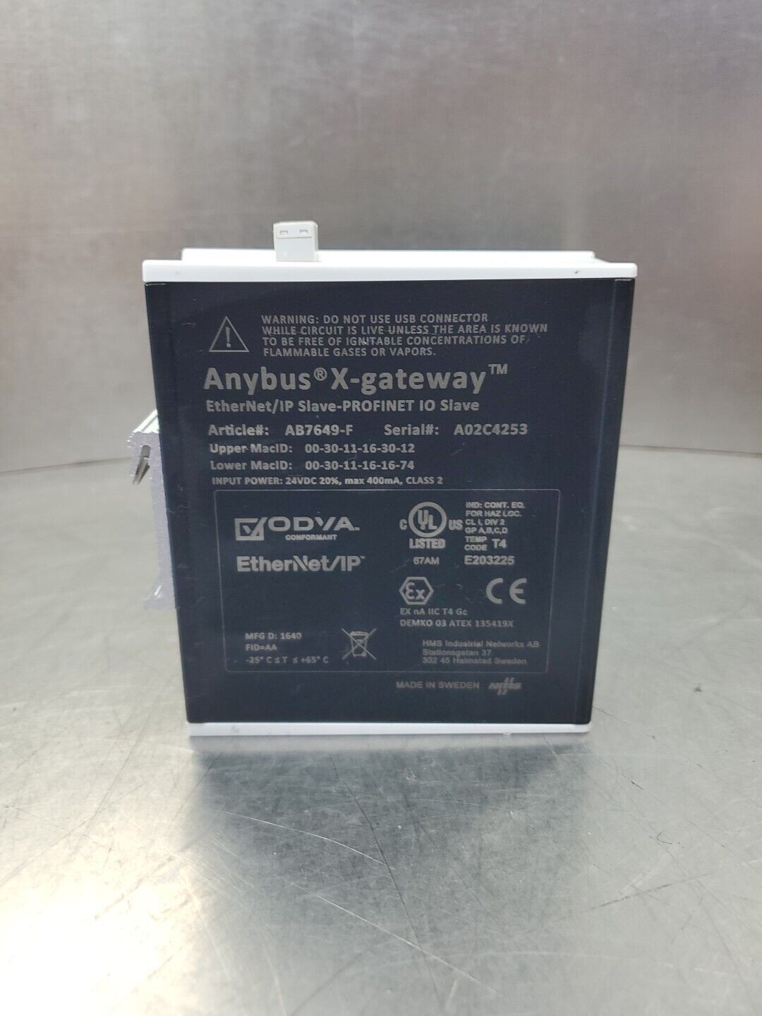 Anybus X-gateway AB7649-F EtherNet/IP Slave-PROFINET IO Slave. 3C-30 – Palmetto Automation Inc.