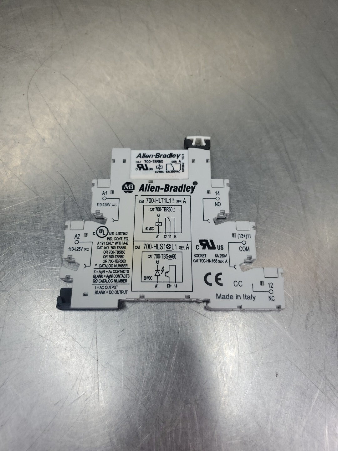 Allen-Bradley 700-HLT1L1/A Base w/700-TBR60 Relay *Slight Color Change ...