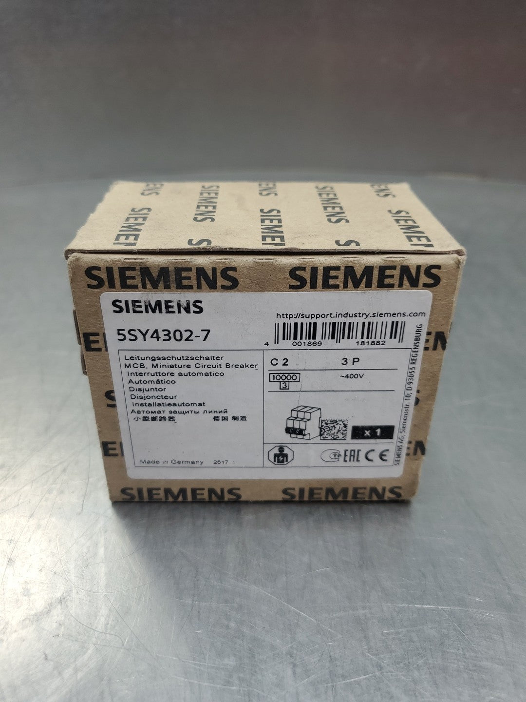Siemens 5SY4302-7 Miniature Circuit Breaker, 400V. 4D-48 – Palmetto ...