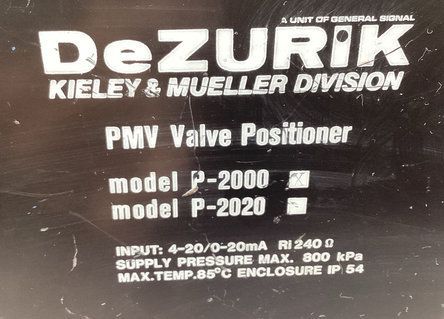 DeZURIK P-2000 PMV Valve Positioner 6F – Palmetto Automation Inc.