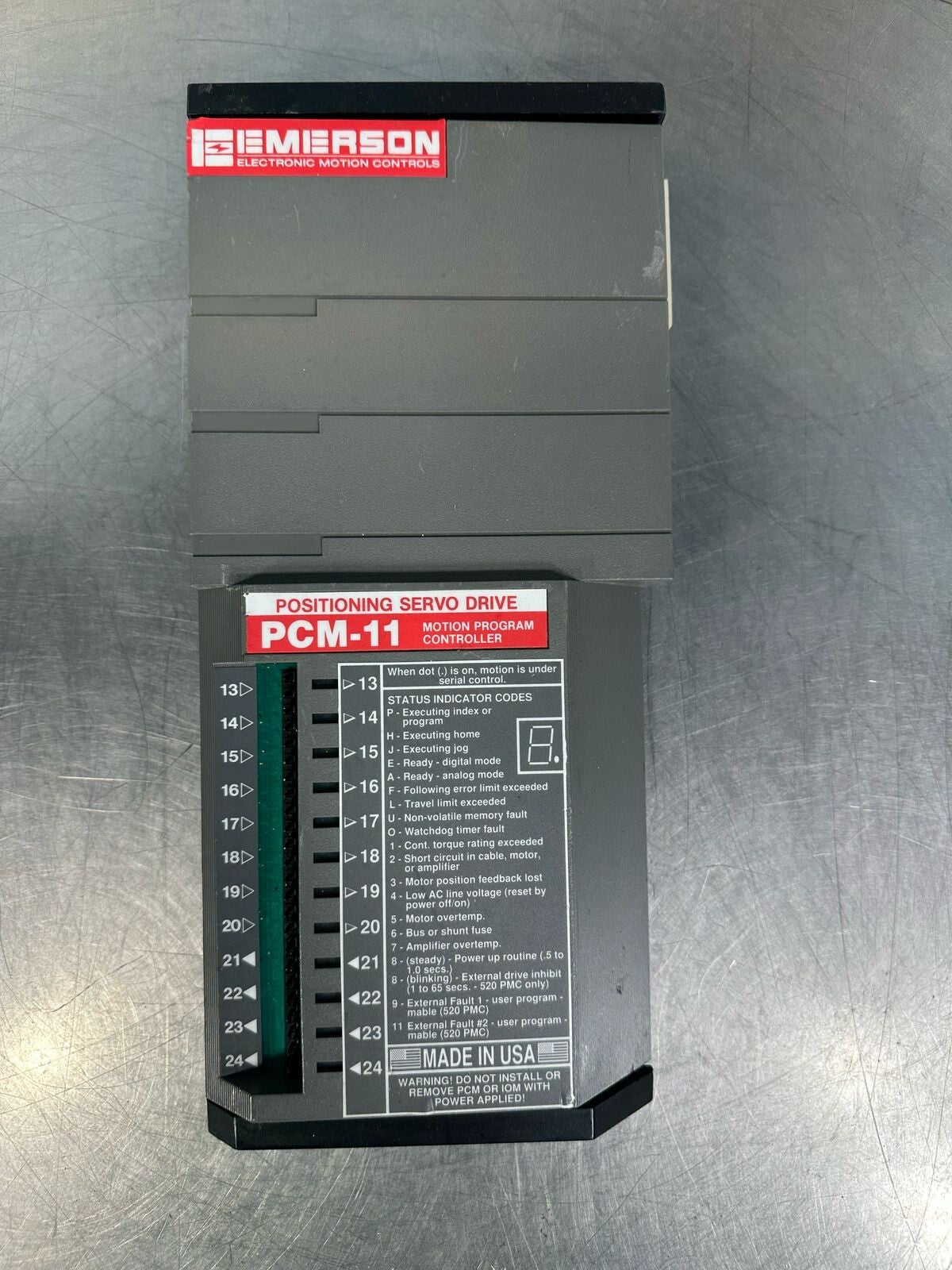 Emerson PCM-11 MOTION PROGRAM CONTROLLER 401168-01 A8 960158-01 (7.3.1 ...
