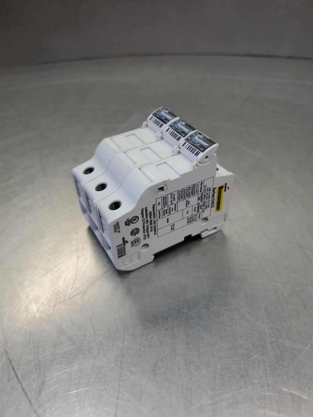 Cooper Bussmann CHCC (W15) 600V 30A 3-Pole Fuse Block w/Fuses 4B-35 ...