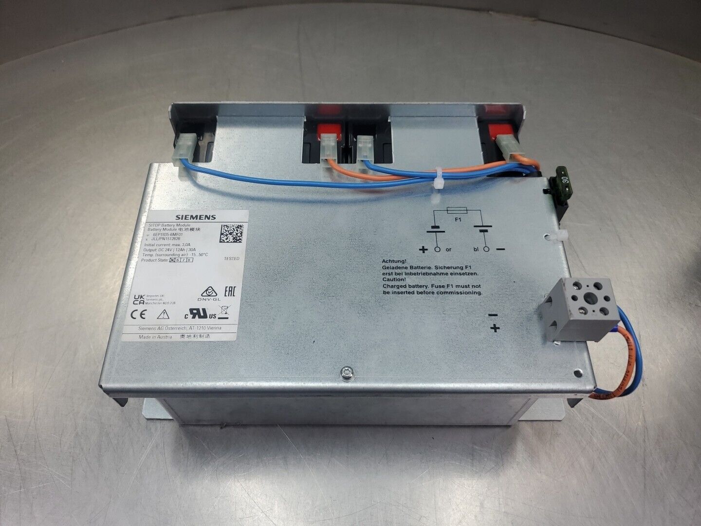 Siemens 6EP1935-6MF01 SITOP Battery Module, 3.0A, 24VDC. 1E-28 ...