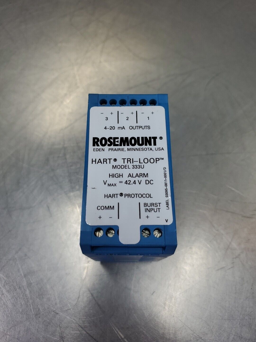 Rosemount Model 333U HART Tri-Loop High Alarm Module. 4E-35 – Palmetto ...