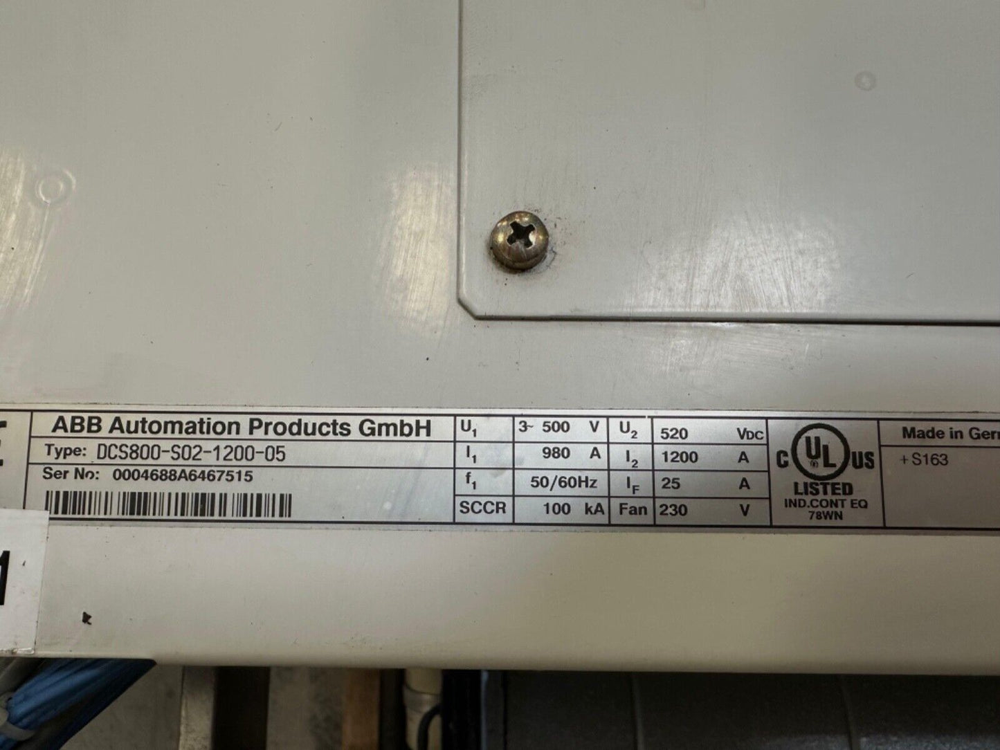 ABB DC speed regulator DCS800-S02-1200-05 (A1) – Palmetto Automation Inc.