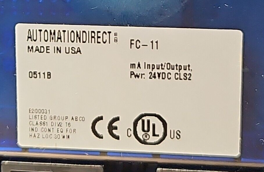 Automation Direct FC-11 isolated input/output signal conditioner loc4B – Palmetto Automation Inc.