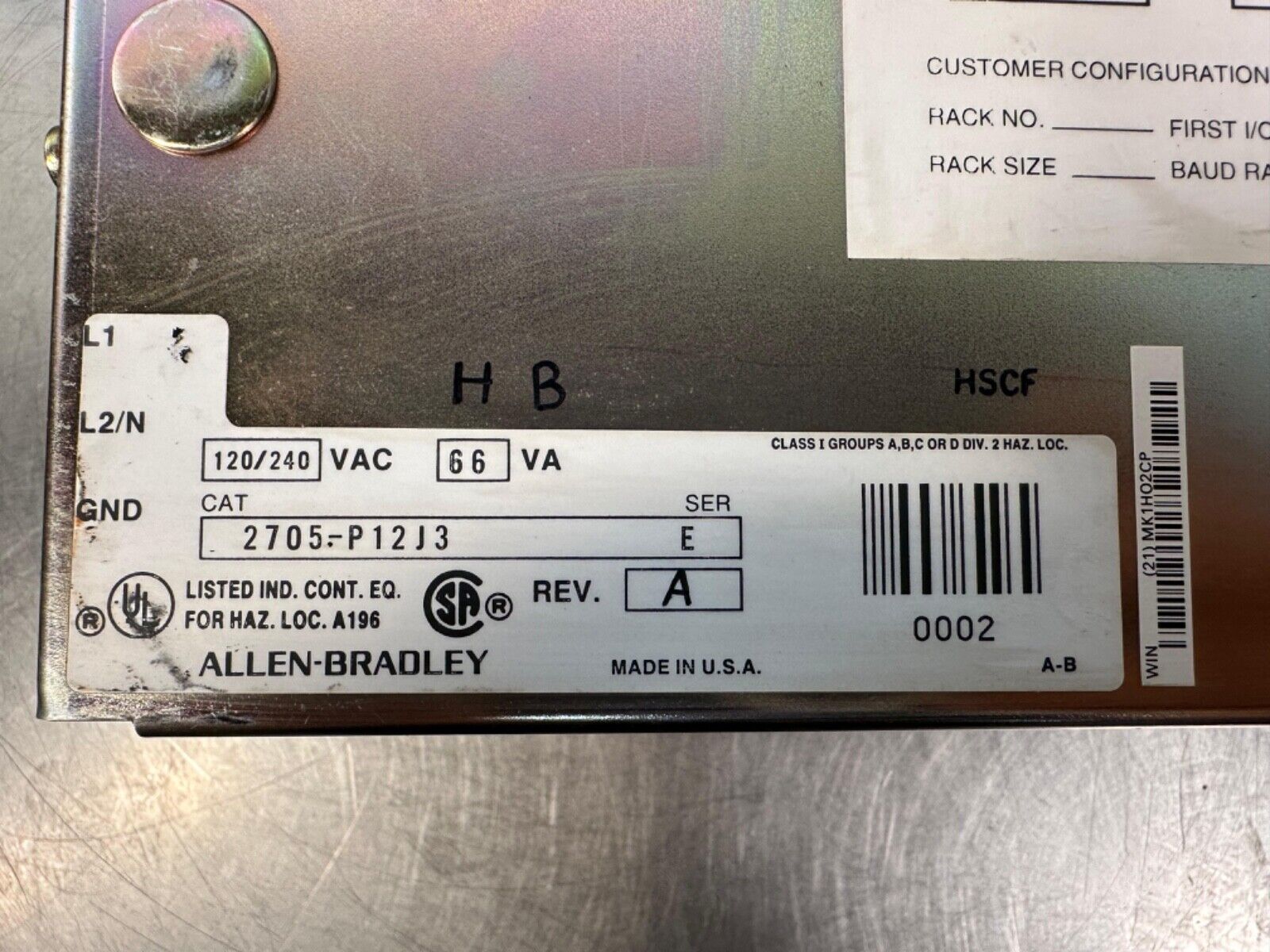 Allen Bradley 2705-P12J3 Redipanel Push Button Keypad Module S E (2B-0 ...