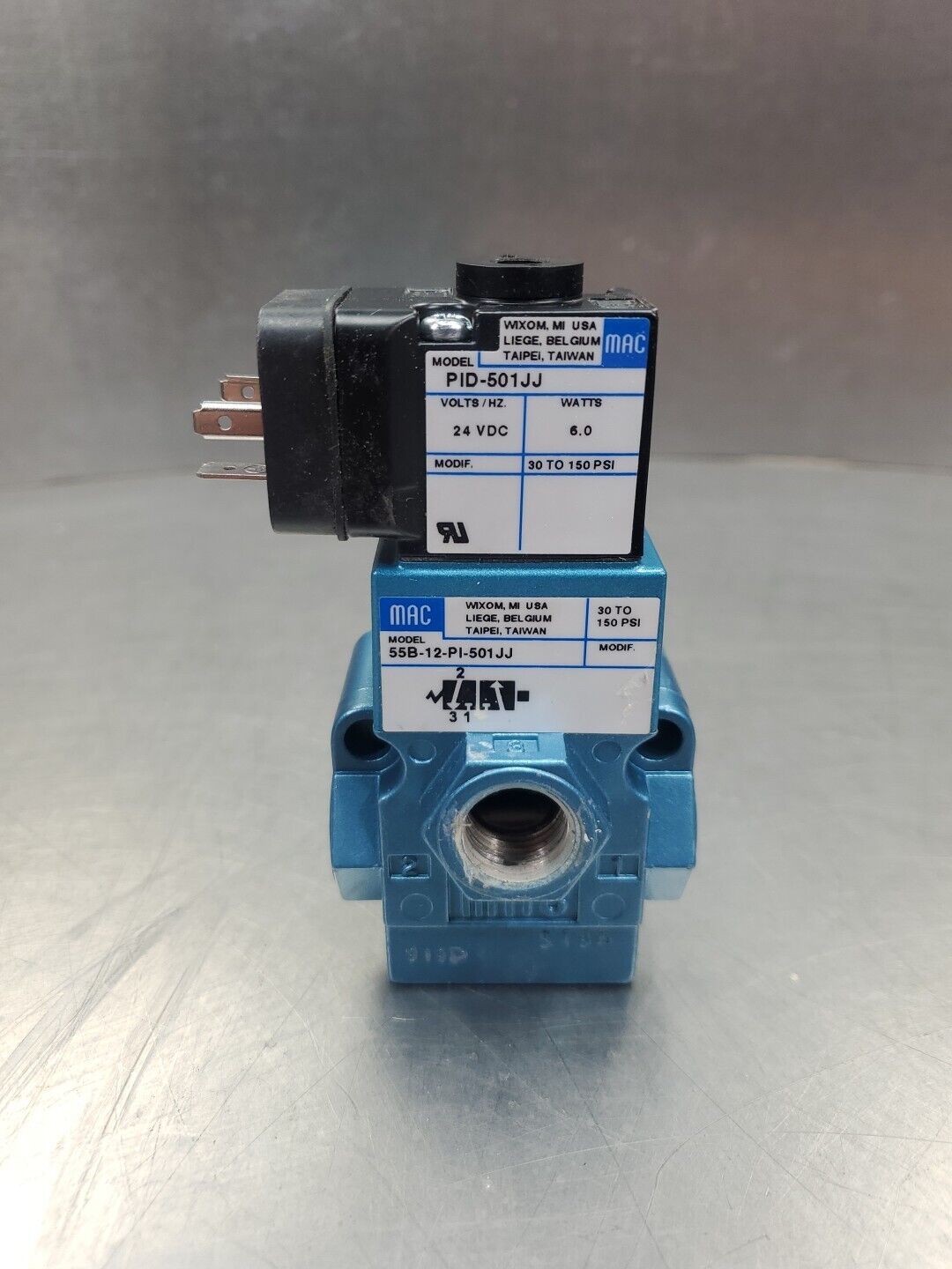 MAC 55B-12-PI-501JJ Solenoid Valve w/PID-501JJ Module, 24VDC, 6Watts ...