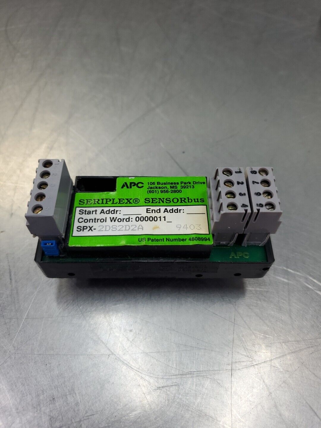 APC SPX-2DS2D2A SERIPLEX SENSORbus I/O Module Control Bus. 4E-35 ...