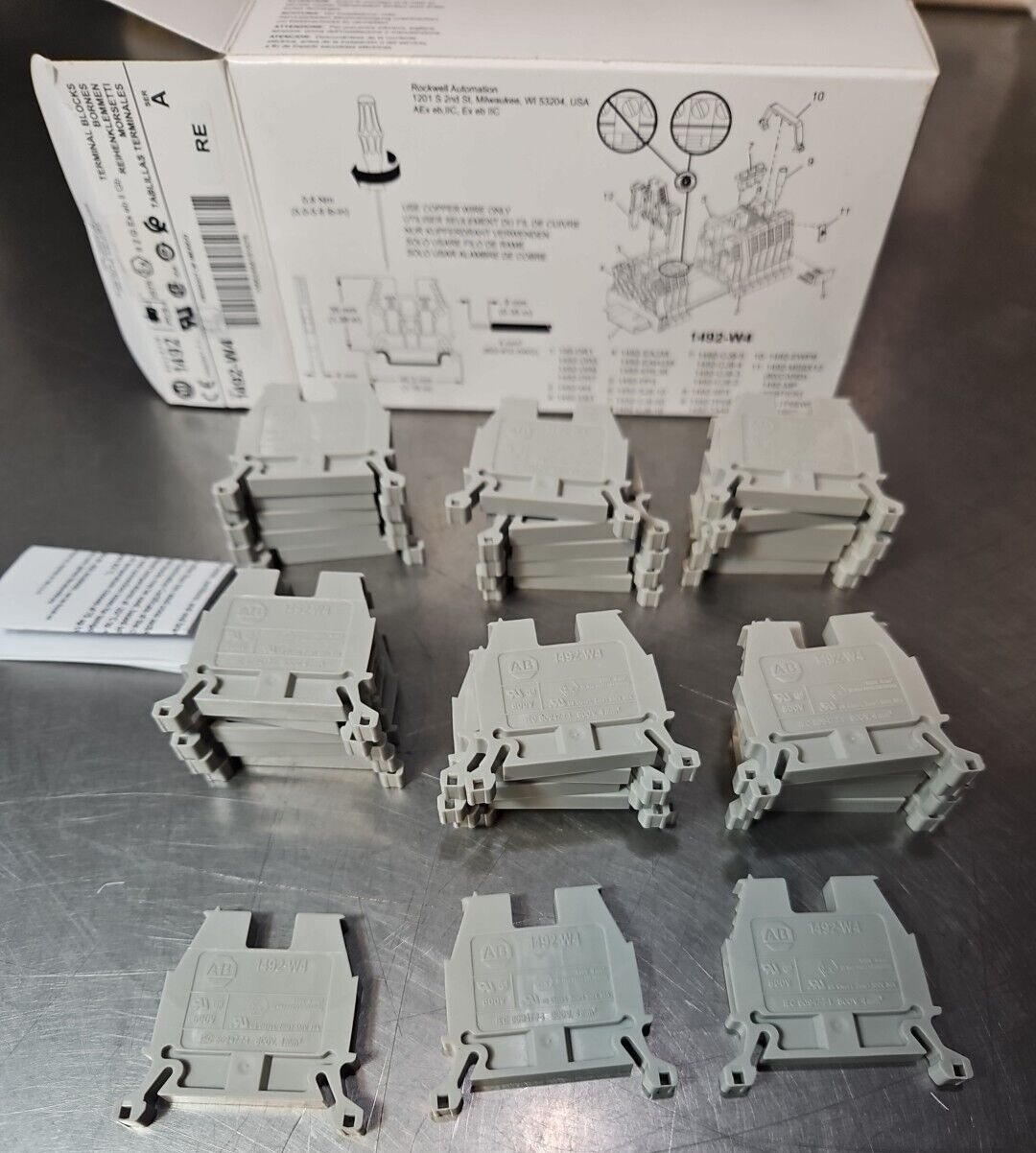 Allen Bradley 1492-W4 Ser A Terminal Block 600V - Lot/33 Loc 4C17 ...