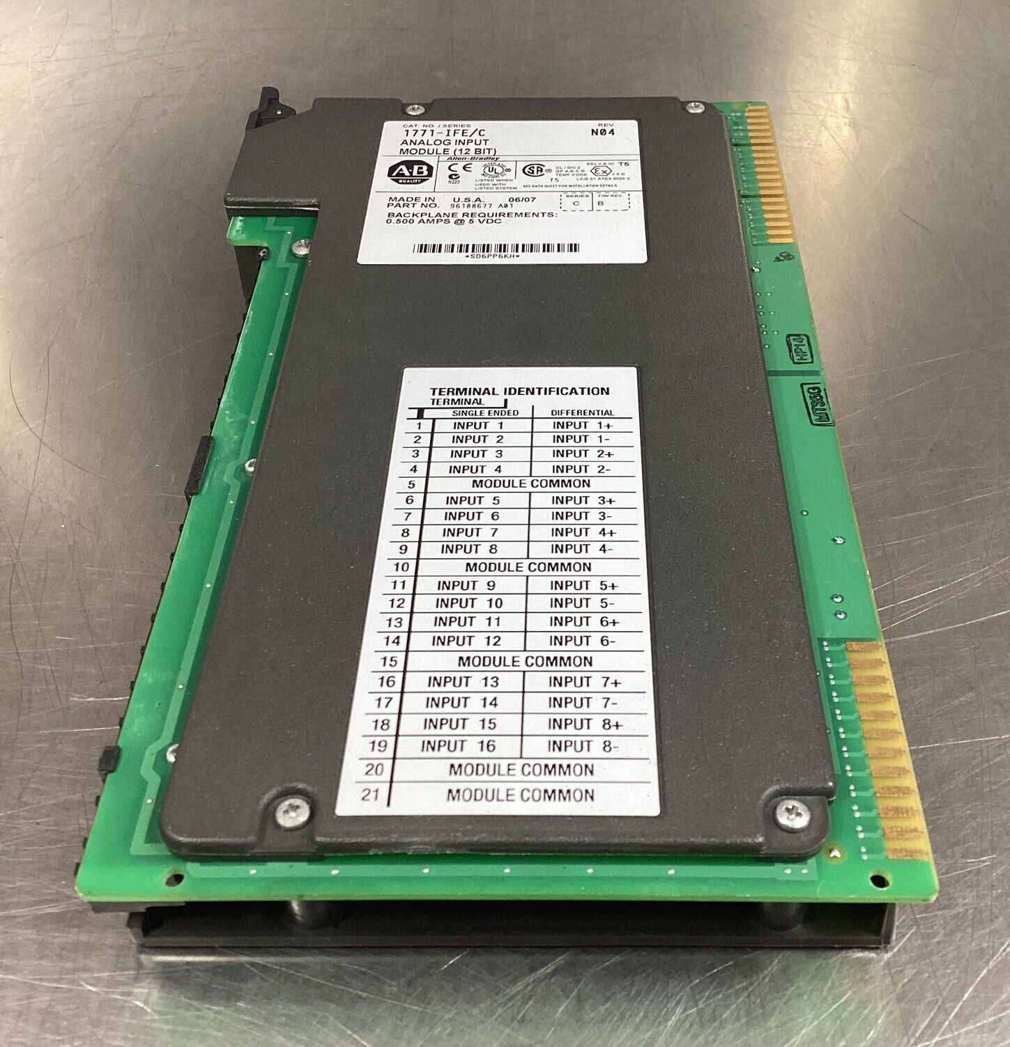 Allen Bradley 1771-IFE /C Analog Input Module (12 BIT) Rev. N04 3C-33 ...