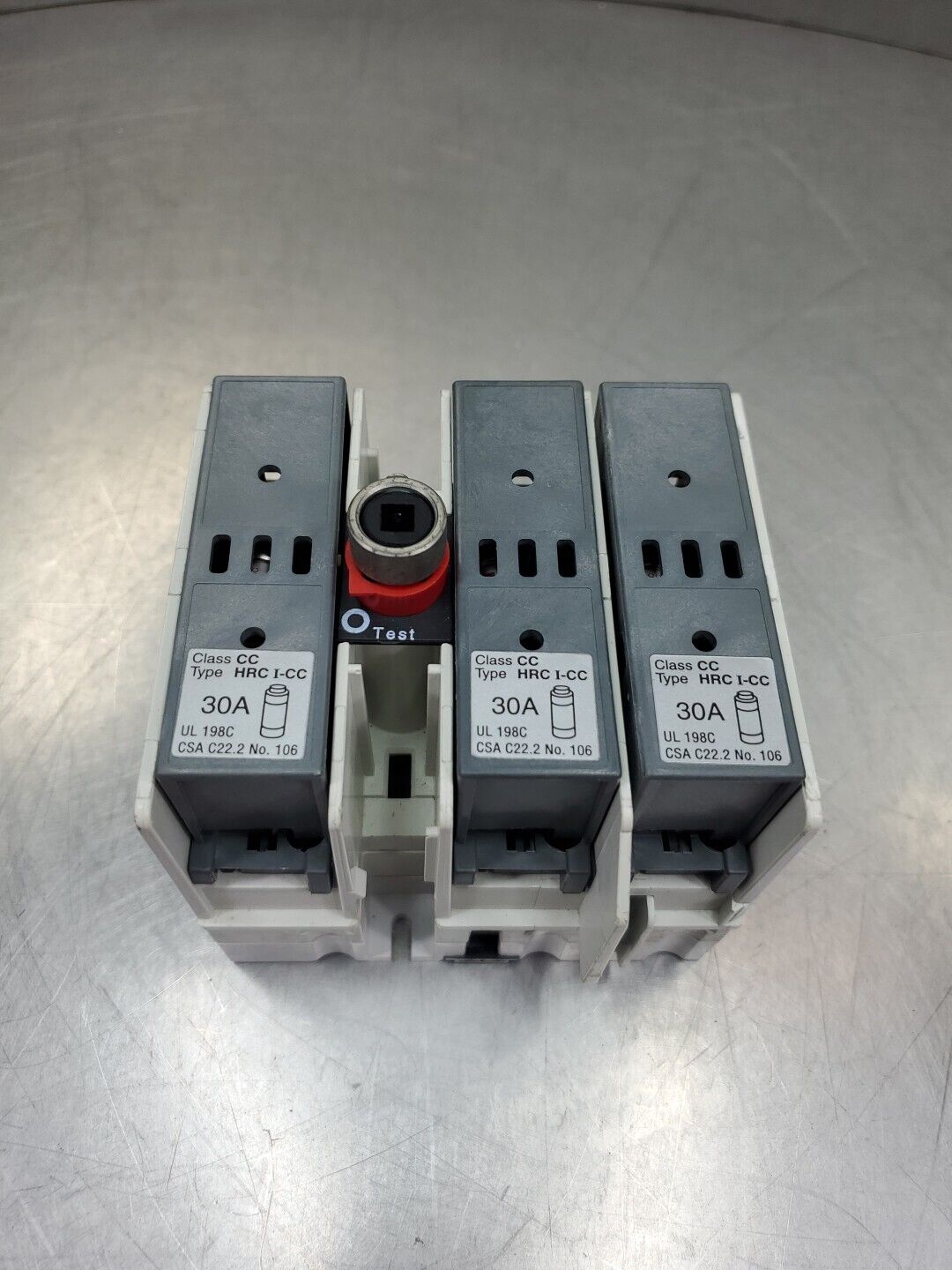 ABB OS 30ACC12 600VAC 30A Fused Switch w/3-Ferraz Shawmut ATMR20 20A F ...