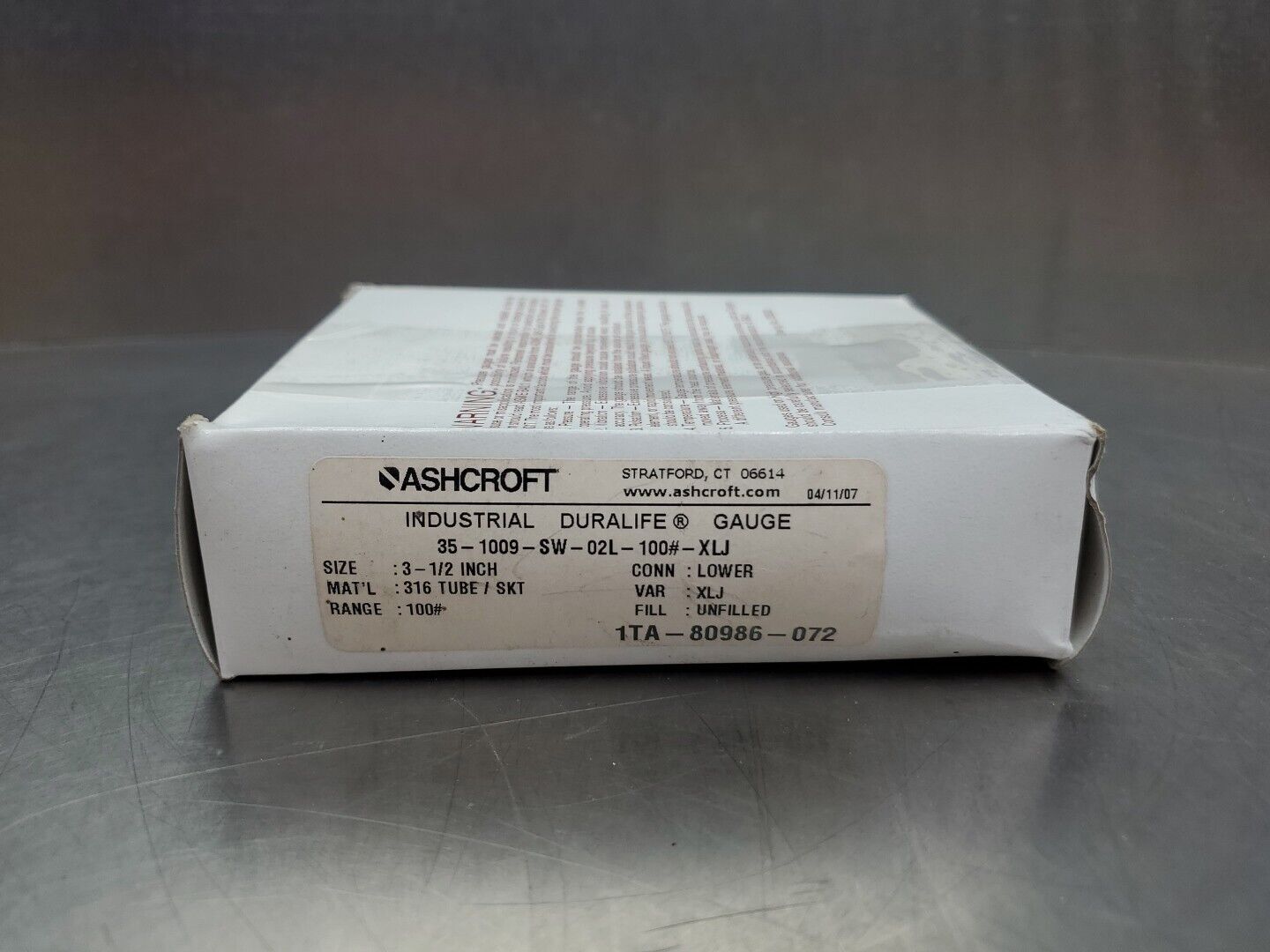 Ashcroft 35-1009-SW-02L-100# Industrial Duralife Gauge. 6D-2 – Palmetto Automation Inc.