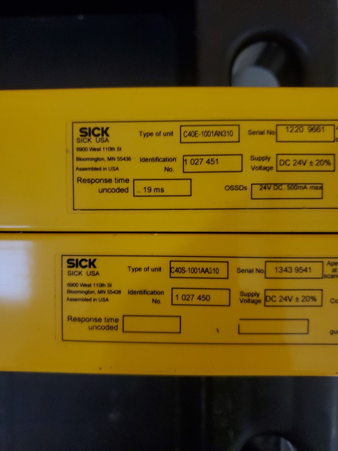 SICK C4000 eco C40S-1001AA310/C40E-1001AN310 Safety Curtain System. 5C ...