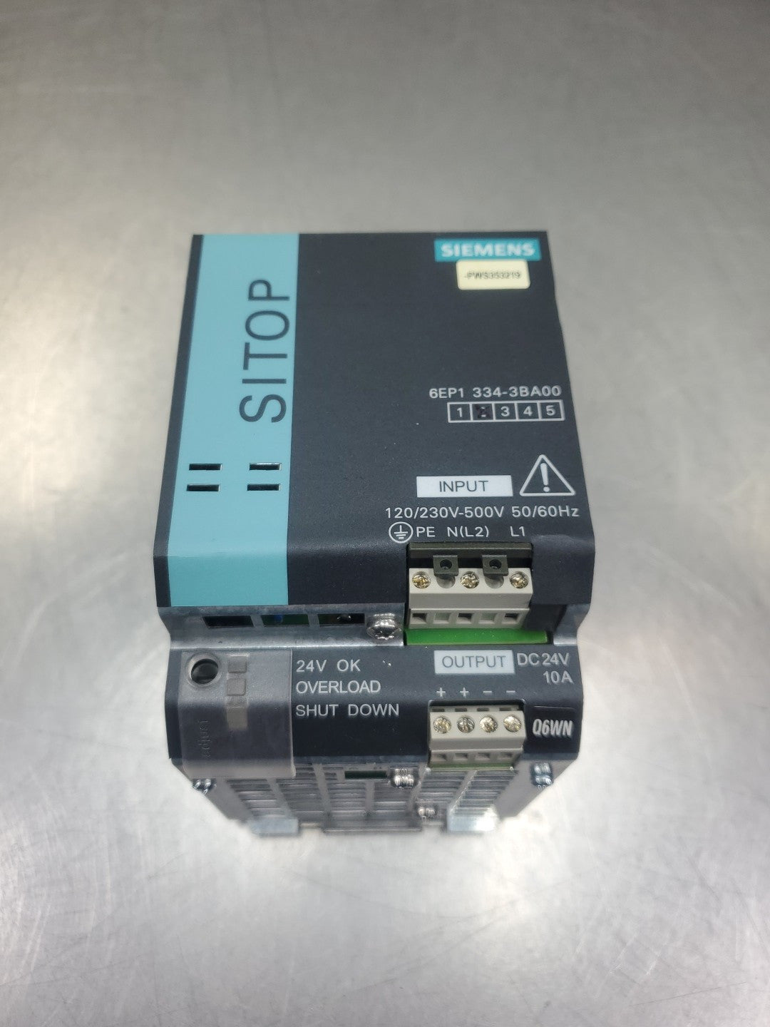 Siemens 6EP1334-3BA00 Power Supply, 24VDC, 10A. 4E-48 – Palmetto ...