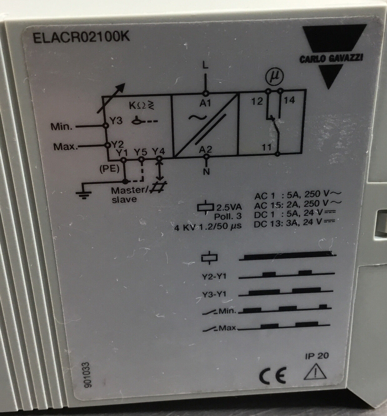 CARLO GAVAZZI ELACR02100K Level Control Relay Conductive 24VAC 4C ...