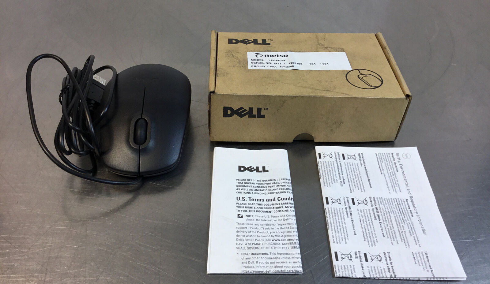 Dell USB Wired Scroll Wheel Optical Mouse Black CN-0356WK-71581-3B2-07 ...