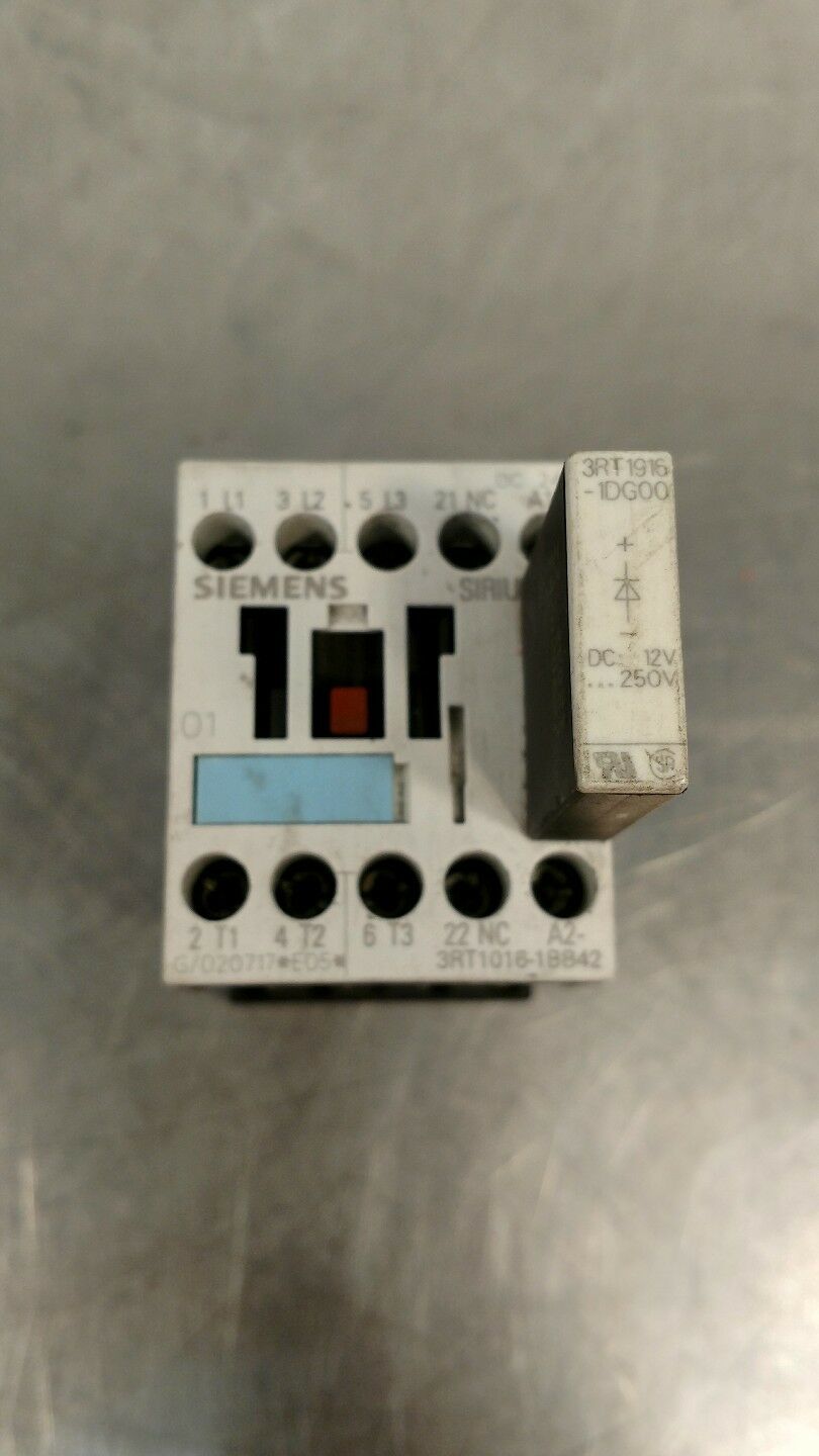 Siemens Sirius 3RT1016-1BB42 G/020717*E05* DC 24V Contactor 4E-12 ...