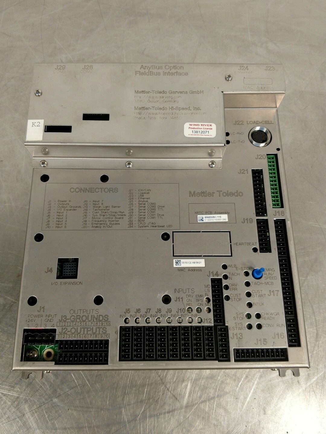 METTLER TOLEDO XRTC PCB ASSEMBLY FIELDBUS INTERFACE ANYBUS OPTION 2E ...