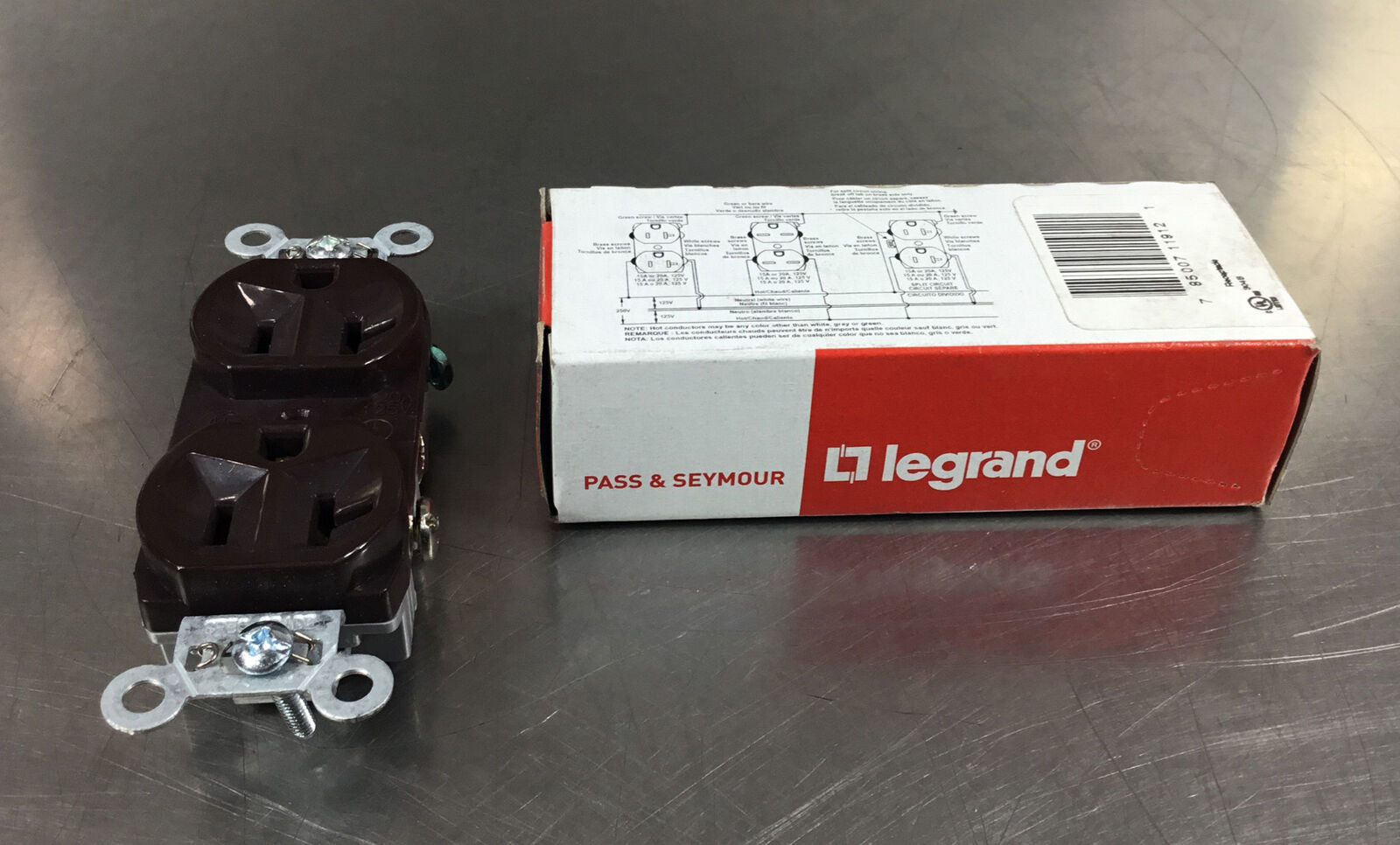 LEGRAND CR20 Duplex Receptacle 20A 126V Brown Commercial Grade 4H ...