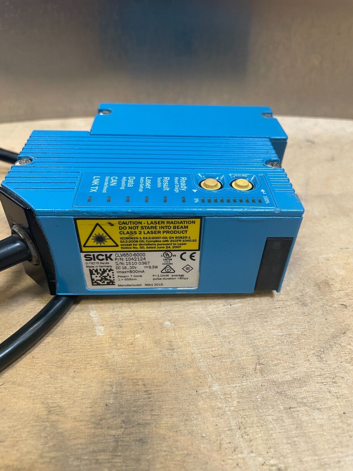 Sick CLV650-6000 1042124 Blue Portable 9.5W 800mA Barcode Scanner Sens ...