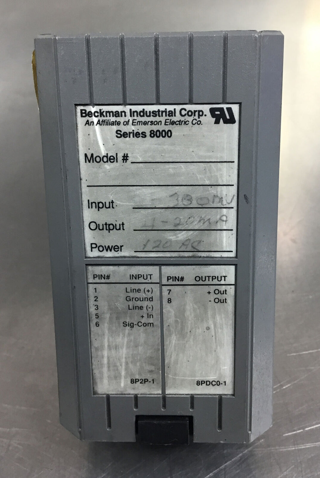 Beckman Industrial EIL BC/8000-1-1-01-60/DR018 Model 8000 4C-4 ...
